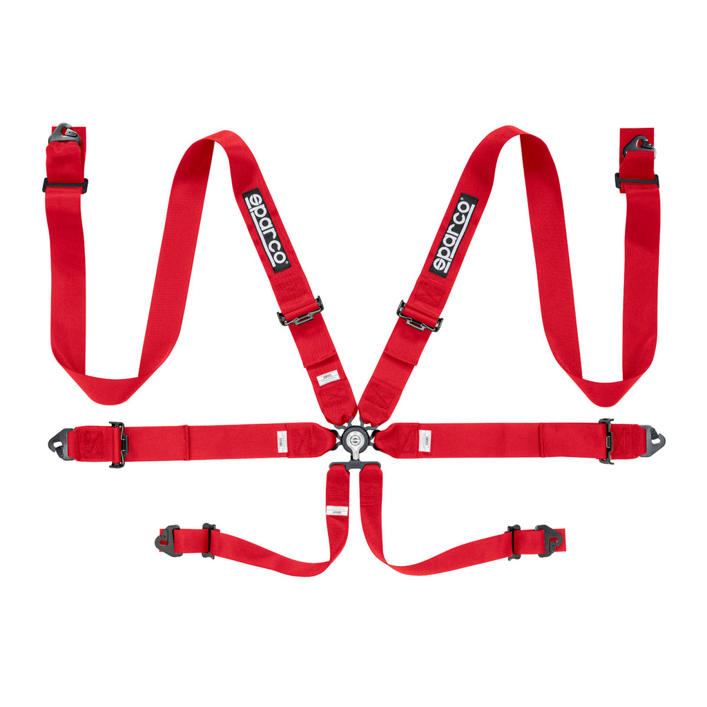 Sparco FIA 6-Point Racing Harness - Steel, Pull-Up Lap Adjusters – OG ...